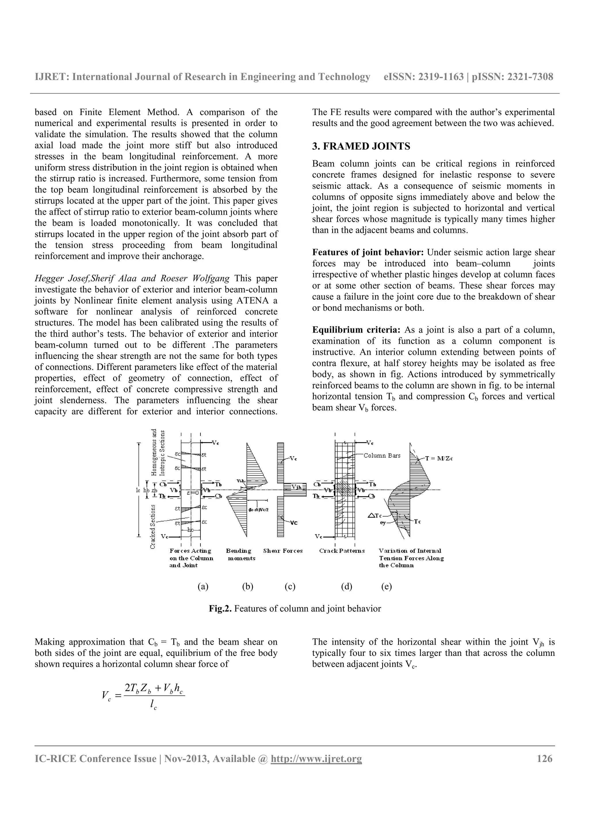 A study of r.c.c. beam column connection subjected to | PDF