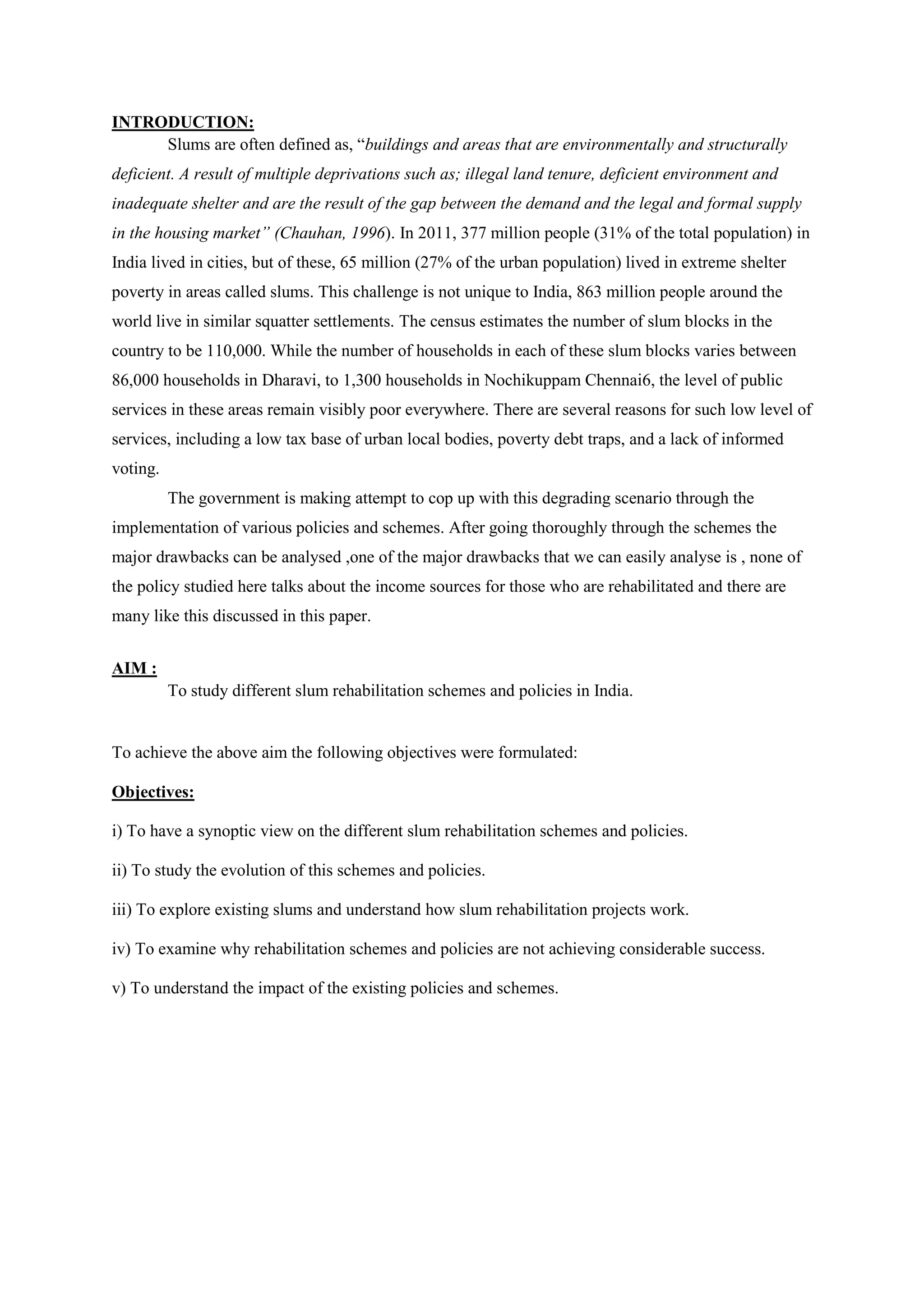 A study of slum rehabilitation schemes and policies | PDF