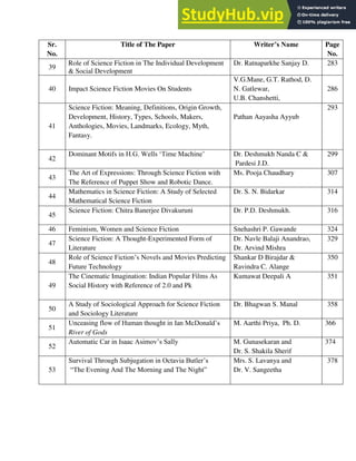 A Study Of Sociological Approach For Science Fiction And Sociology ...