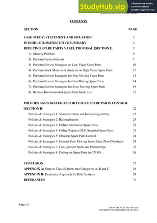 A STUDY OF SPARE PARTS INVENTORY MANAGEMENT CASE STUDY OF REDUCTION ...