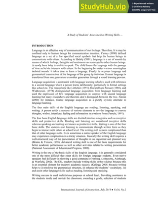 A Study Of Students Assessment In Writing Skills Of The English ...