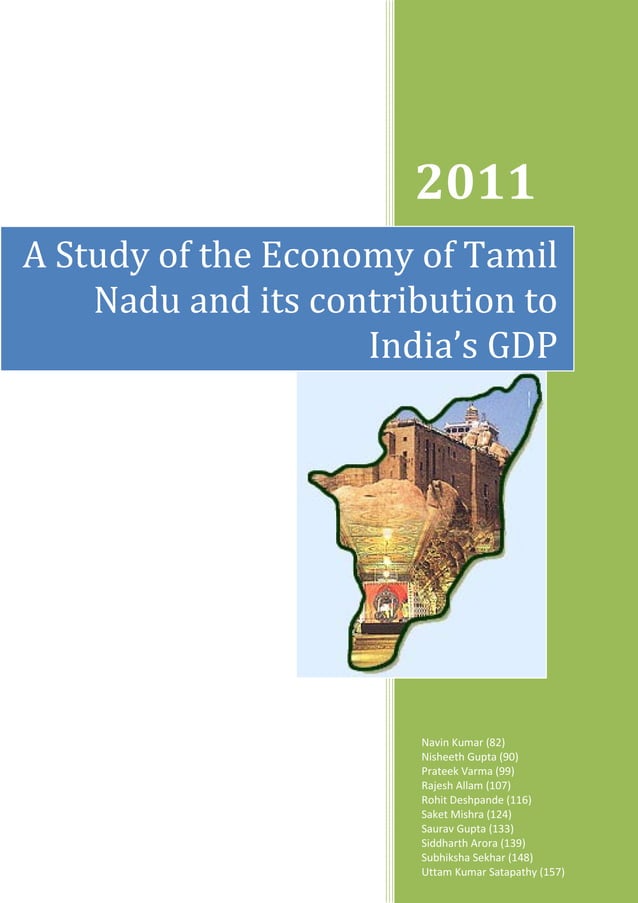 A Study of Tamilnadu's Economy and its contribution to India's GDP | PDF