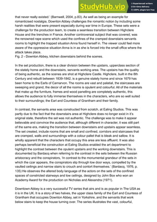 A STUDY OF THE IMPORTANCE OF AUTHENTICITY OF SET DESIGN IN NARRATIVE ...