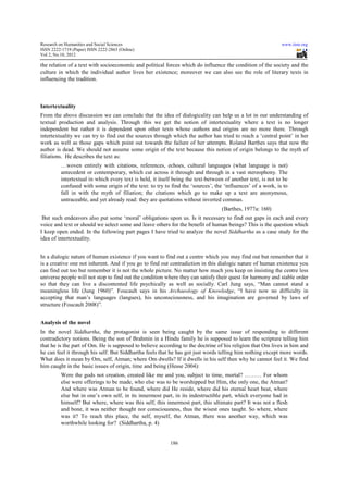 A study of the novel siddhartha from the perspective of intertextuality ...