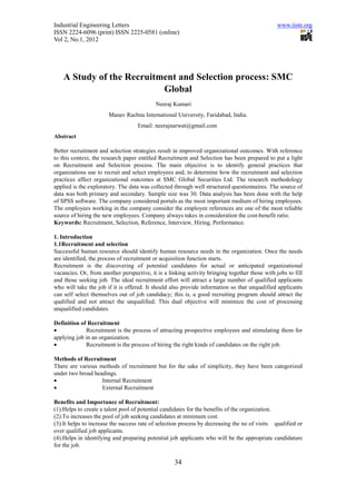 A study of the recruitment and selection process | PDF