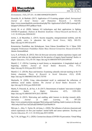 A Study Of The Use Of Quipper School In History Learning During COVID-19 Pandemic Era | PDF