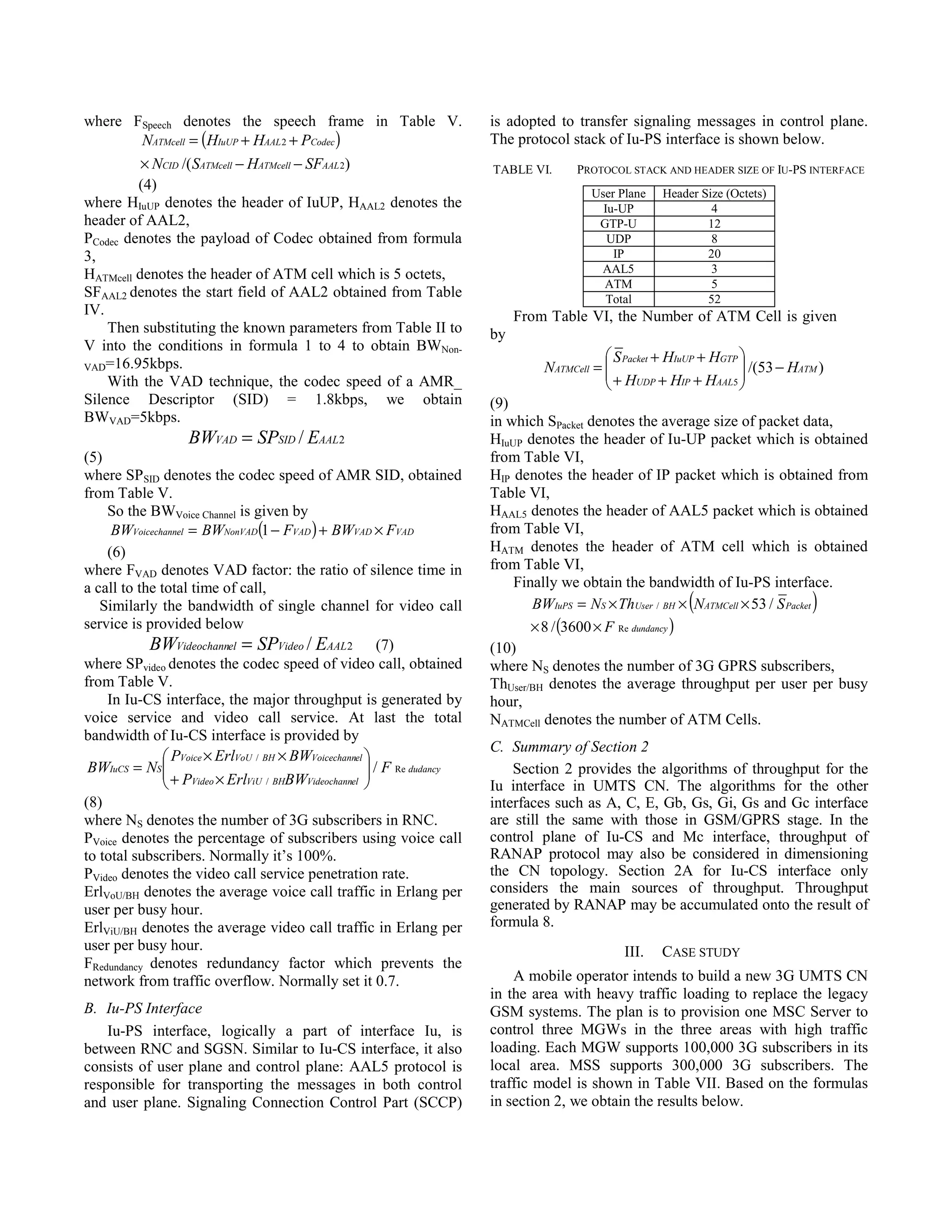 A study of throughput for iu cs and iu-ps interface in umts core ...