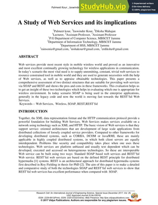 A Study Of Web Services And Its Implications | PDF