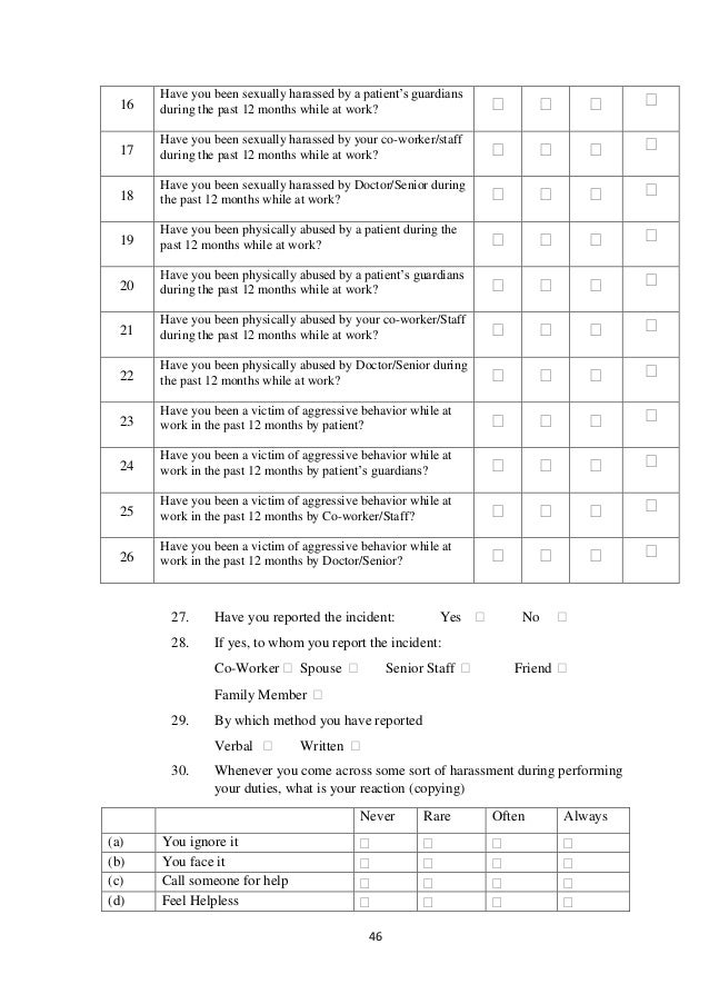 A study of workplace harassment