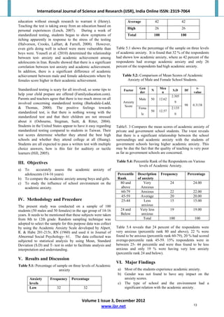 A study on academic anxiety among adolescents of minicoy island | PDF