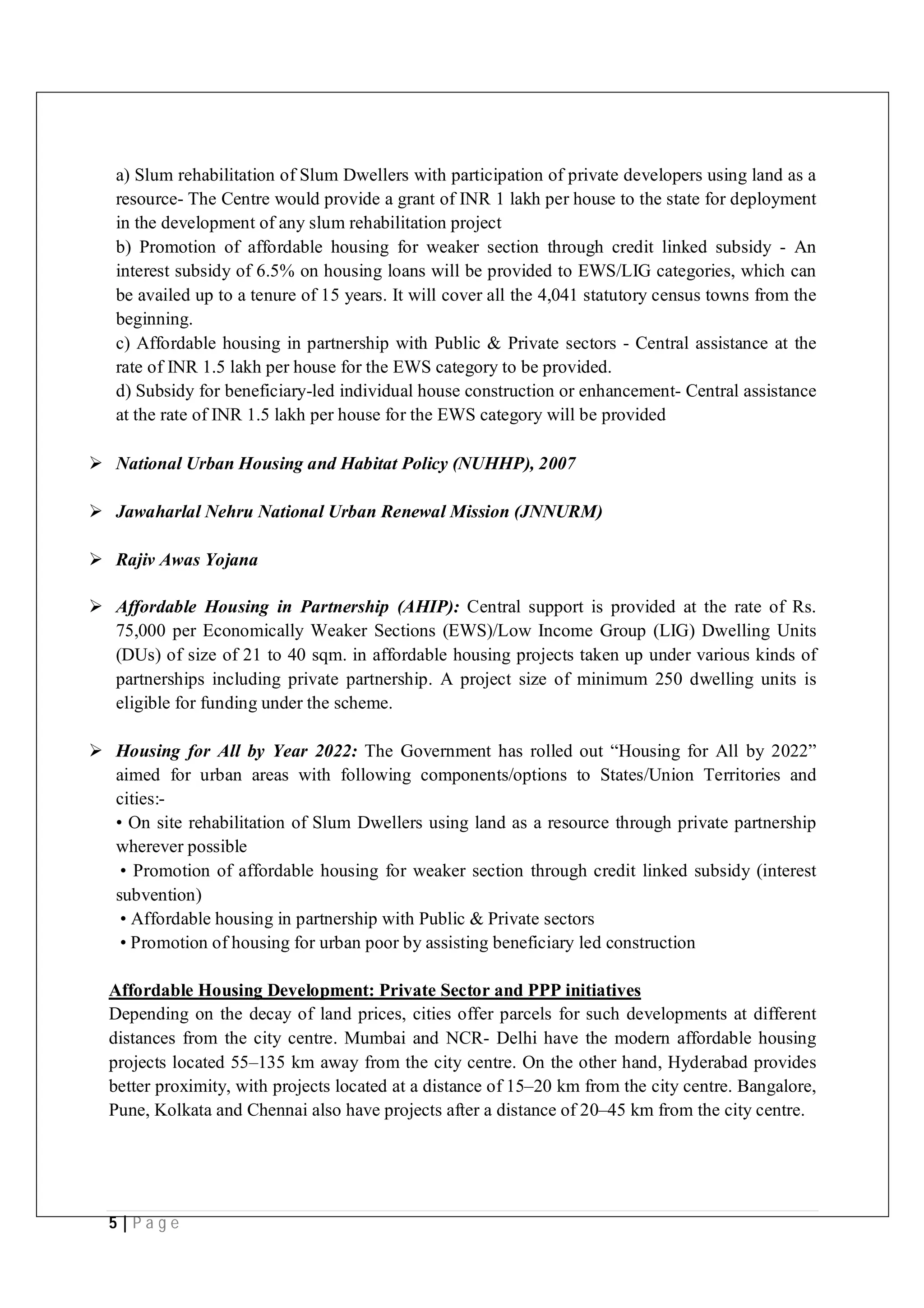 A study on Affordable Housing projects in India (by Manpreet Singh) | PDF