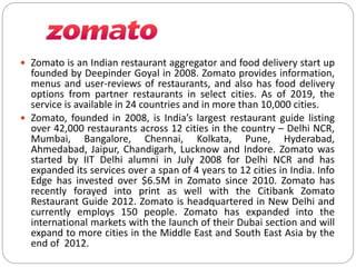 A study on amazon,zomato and dell logistics | PPT