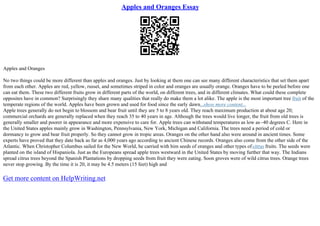 A Study On Apple Tree | PPT