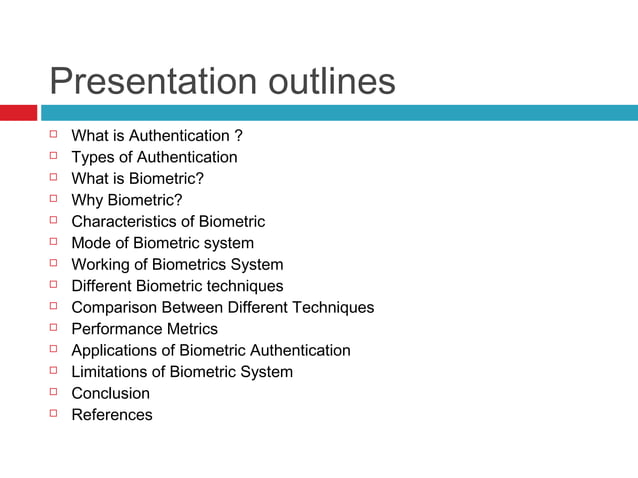 A study on biometric authentication techniques | PPT | Computing | Technology & Computing