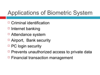 A study on biometric authentication techniques | PPT