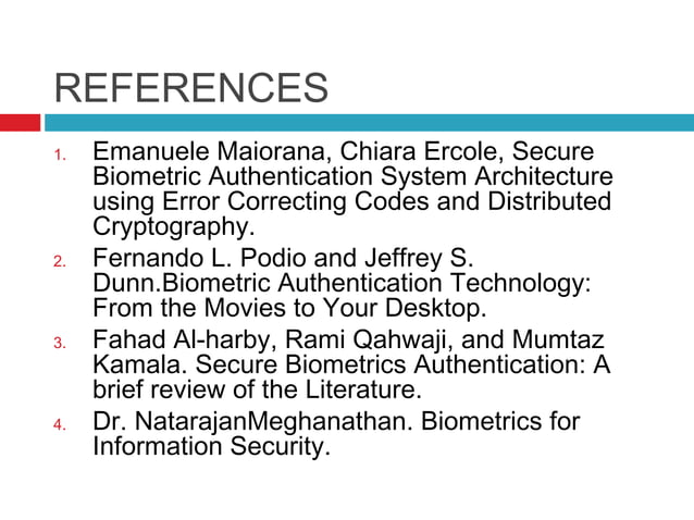 A study on biometric authentication techniques | PPT | Computing | Technology & Computing