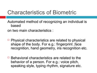 A study on biometric authentication techniques | PPT