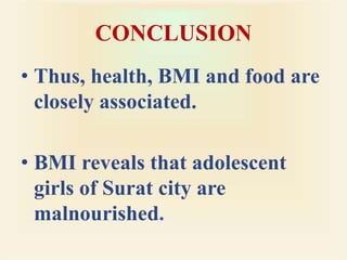 Health status and BMI | PPT