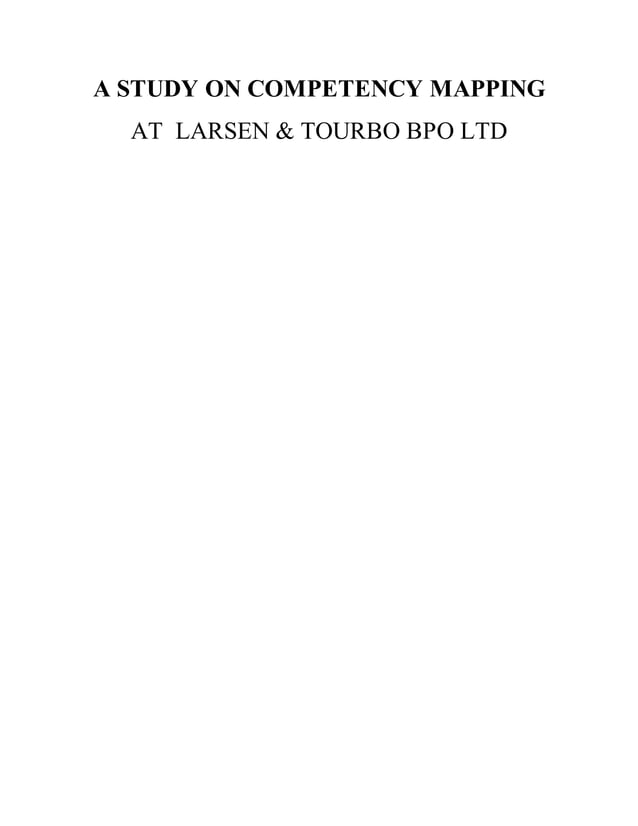 A study on competency mapping | PDF