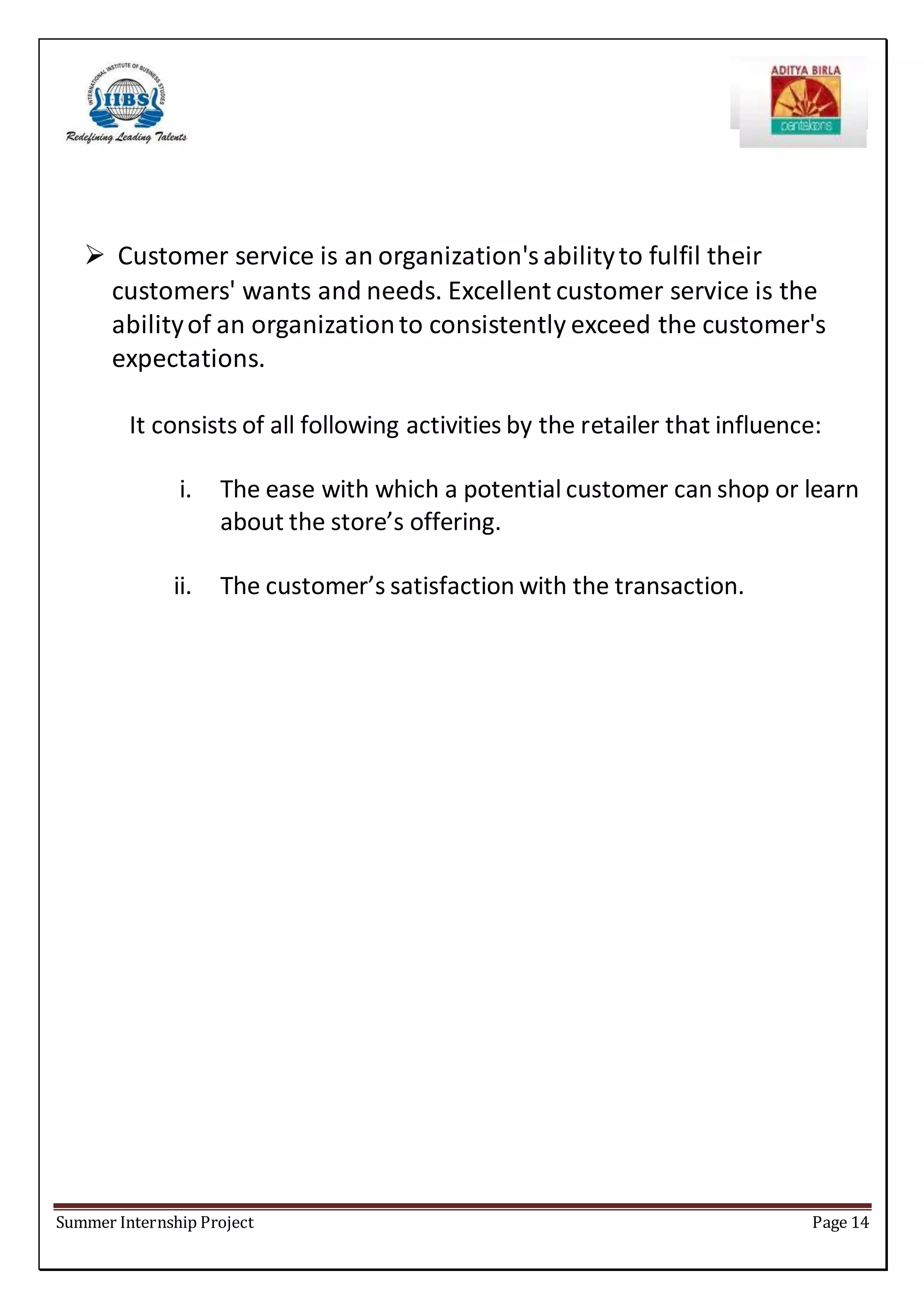 A study on customer interaction and customer satisfaction at pantaloons ...