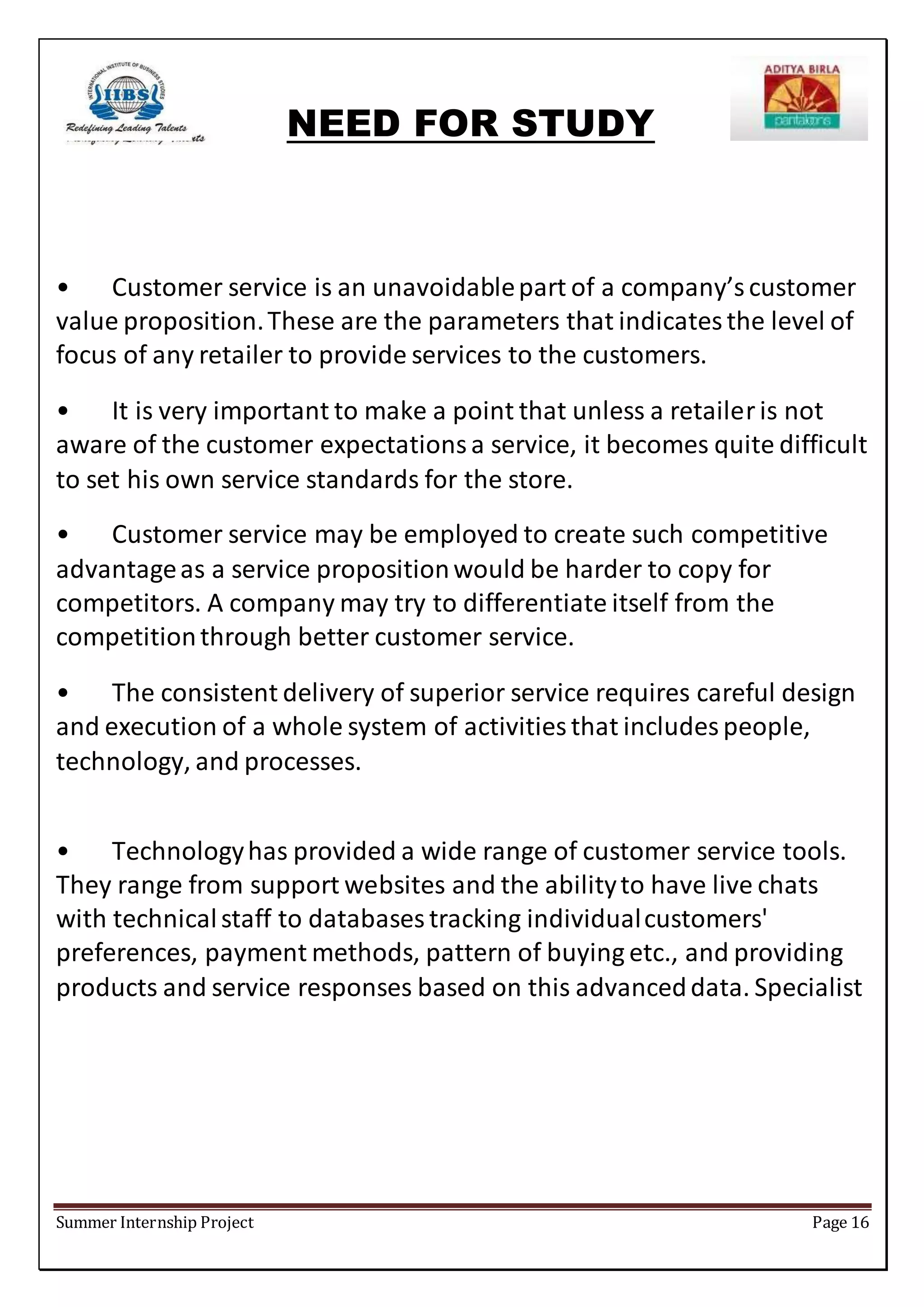 A study on customer interaction and customer satisfaction at pantaloons ...
