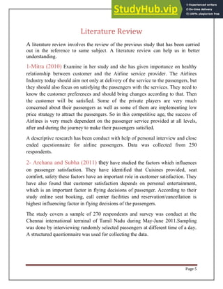 A Study On Customer Satisfaction In Airline Industry At LPU | PDF