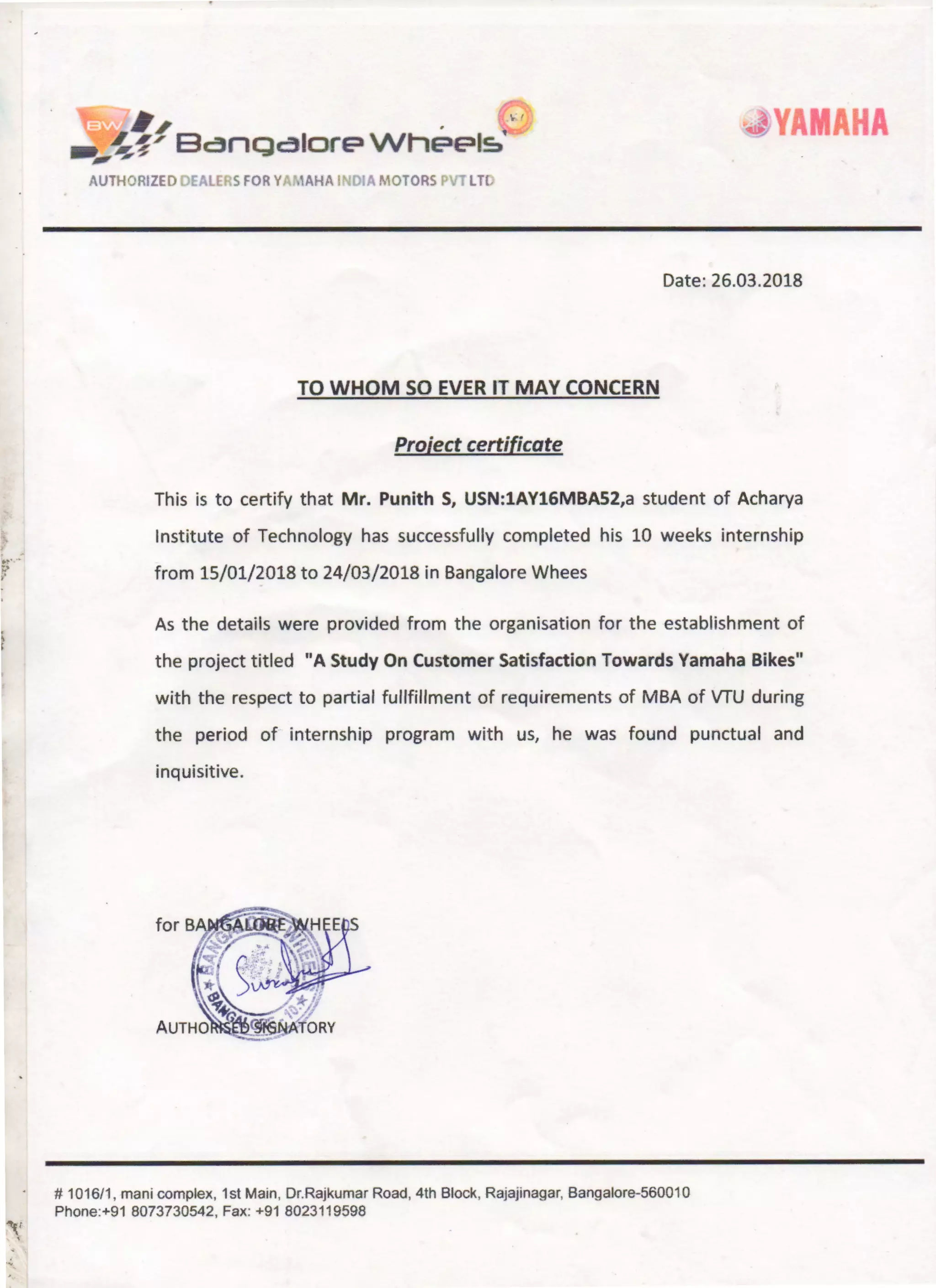 A Study on Customer Satisfaction Towards Yamaha.pdf