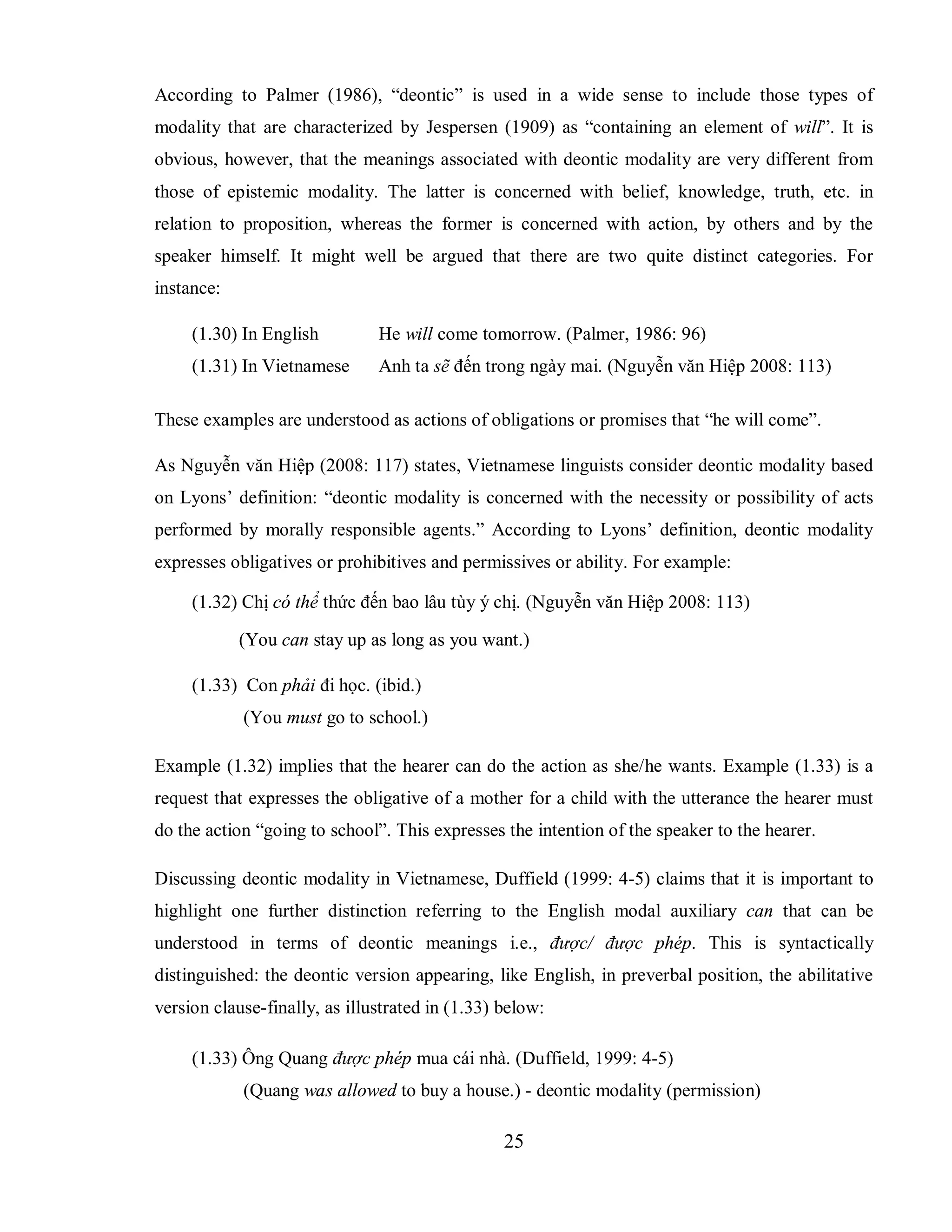 A Study on Deontic Modality Expressing Means in English and Vietnamese ...