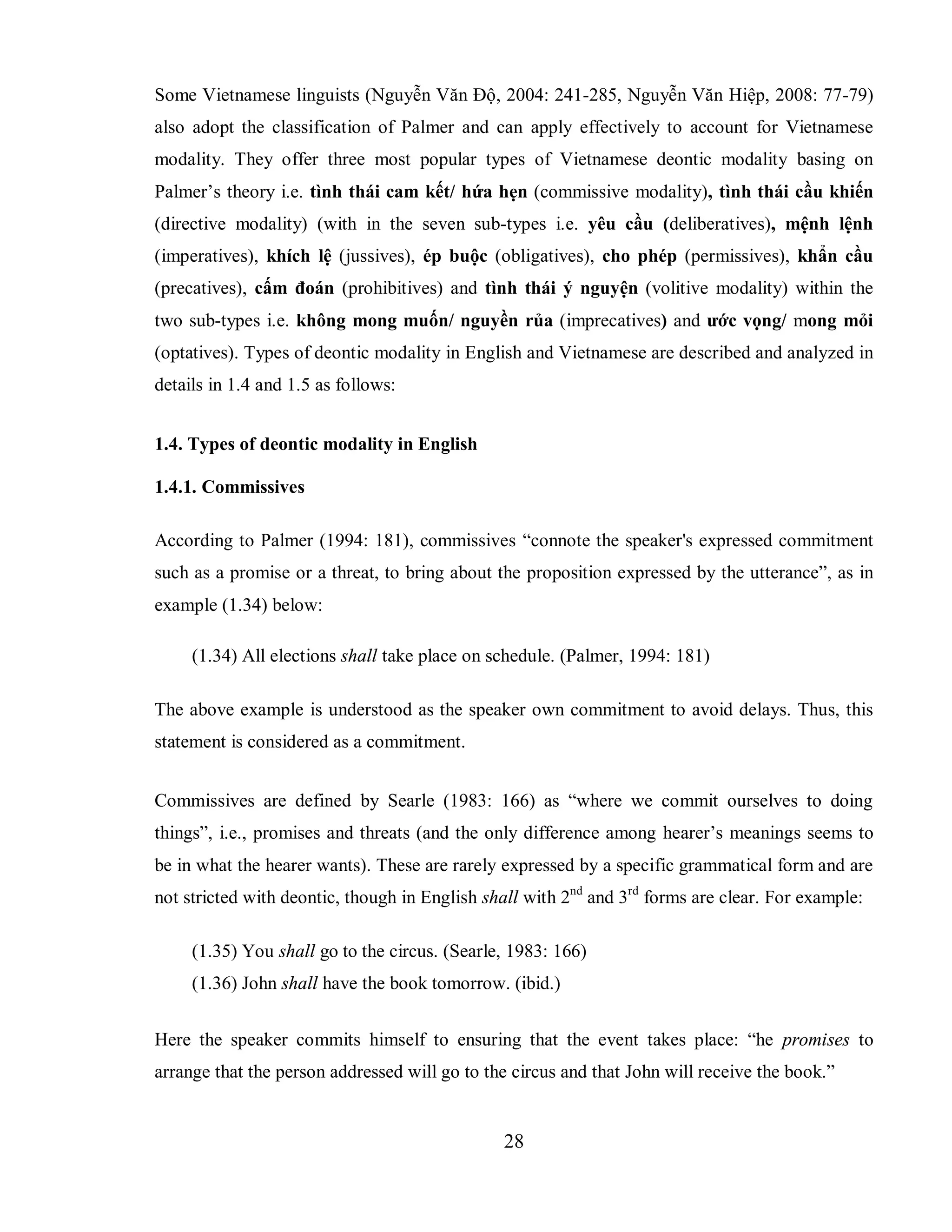 A Study on Deontic Modality Expressing Means in English and Vietnamese ...