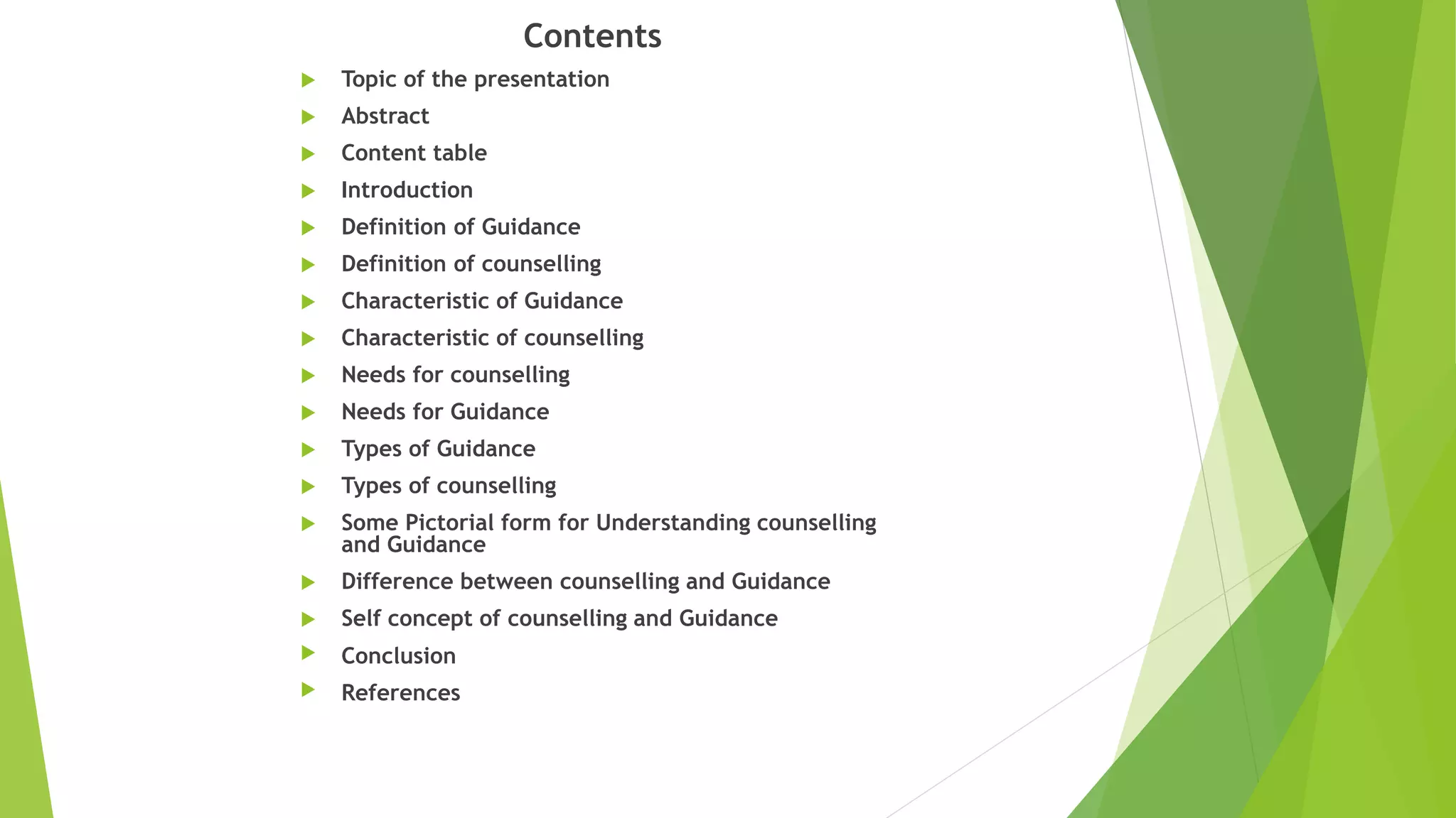 A study on different dimensions of guidance and counselling | PPTX