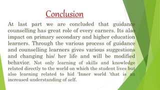 A study on different dimensions of guidance and counselling | PPTX