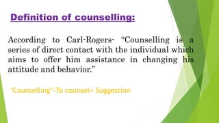 A study on different dimensions of guidance and counselling | PPTX