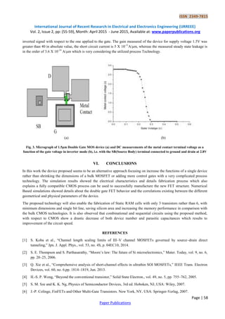 A Study On Double Gate Field Effect Transistor For Area And Cost Efficiency | PDF