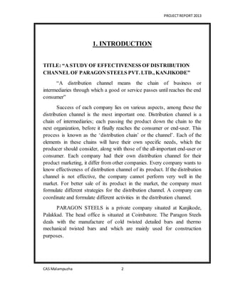 A study on effectiveness of distribution channel | DOCX