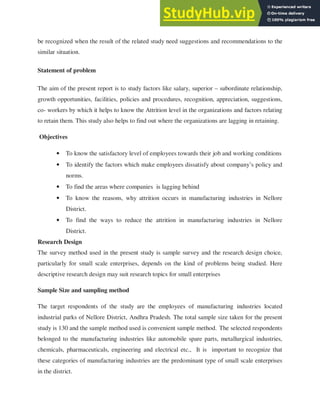 A STUDY ON EMPLOYEE ATTRITION AND RETENTION IN MANUFACTURING INDUSTRIES ...