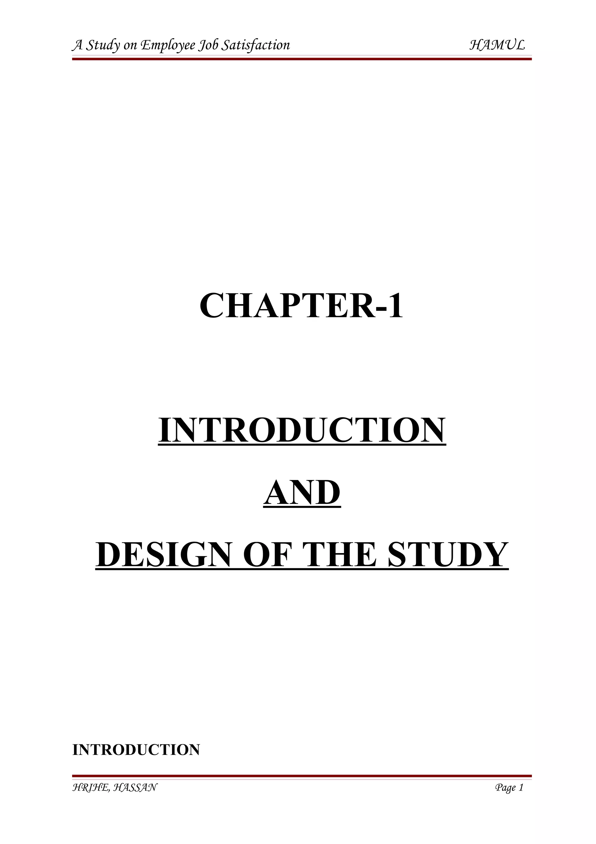 A study on employee job satisfaction h r final project | DOC