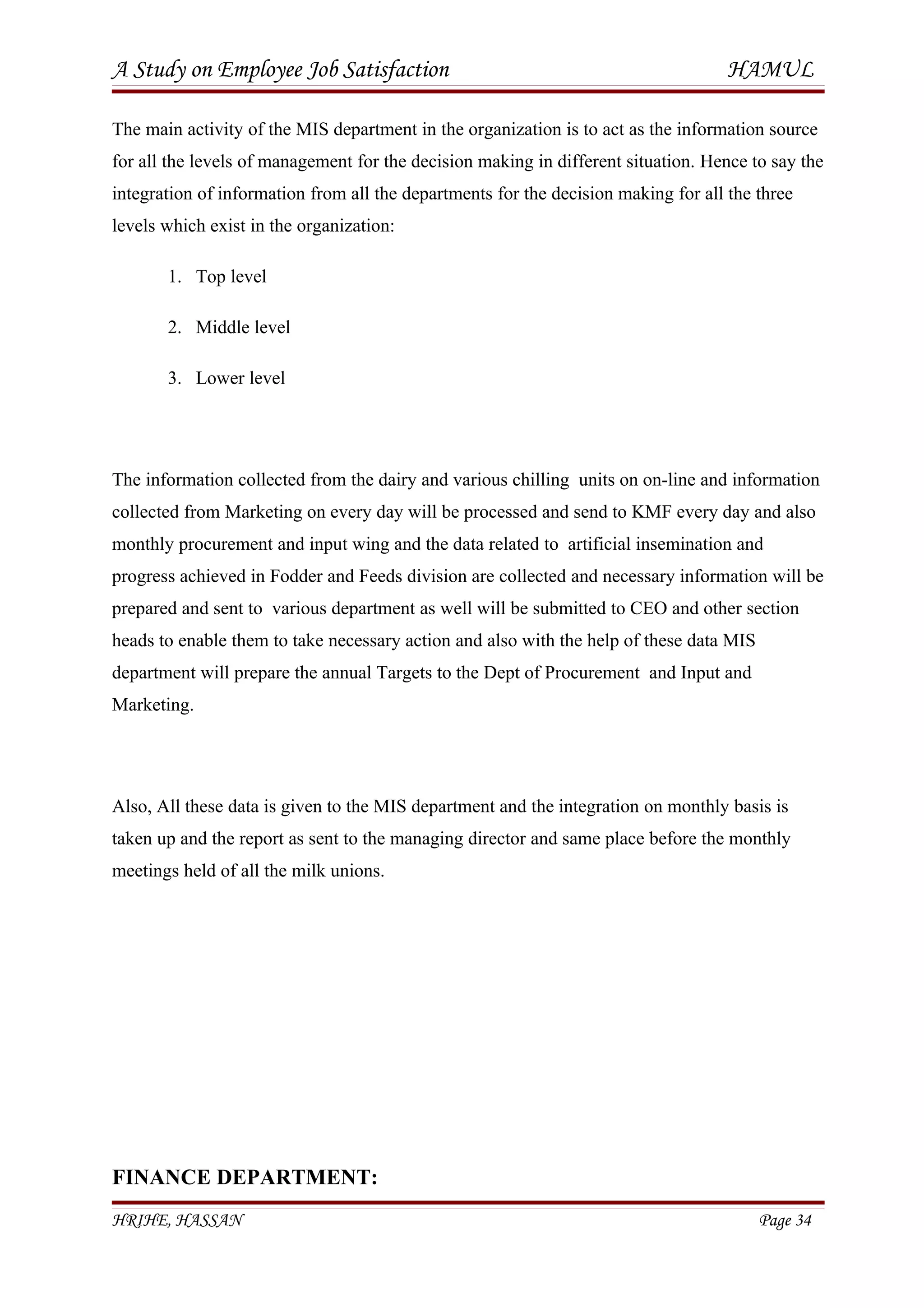 A study on employee job satisfaction h r final project | DOC