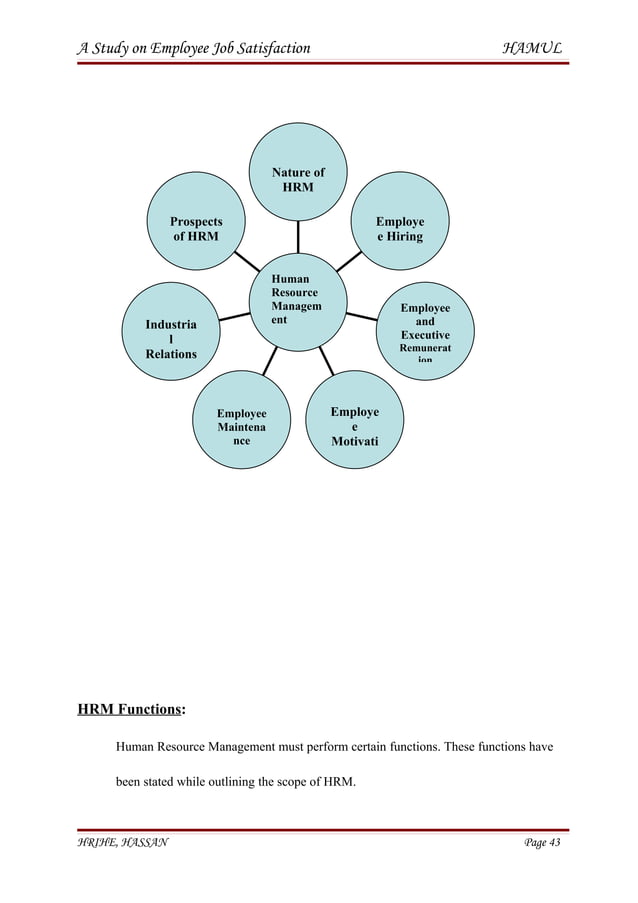 A study on employee job satisfaction h r final project | DOC