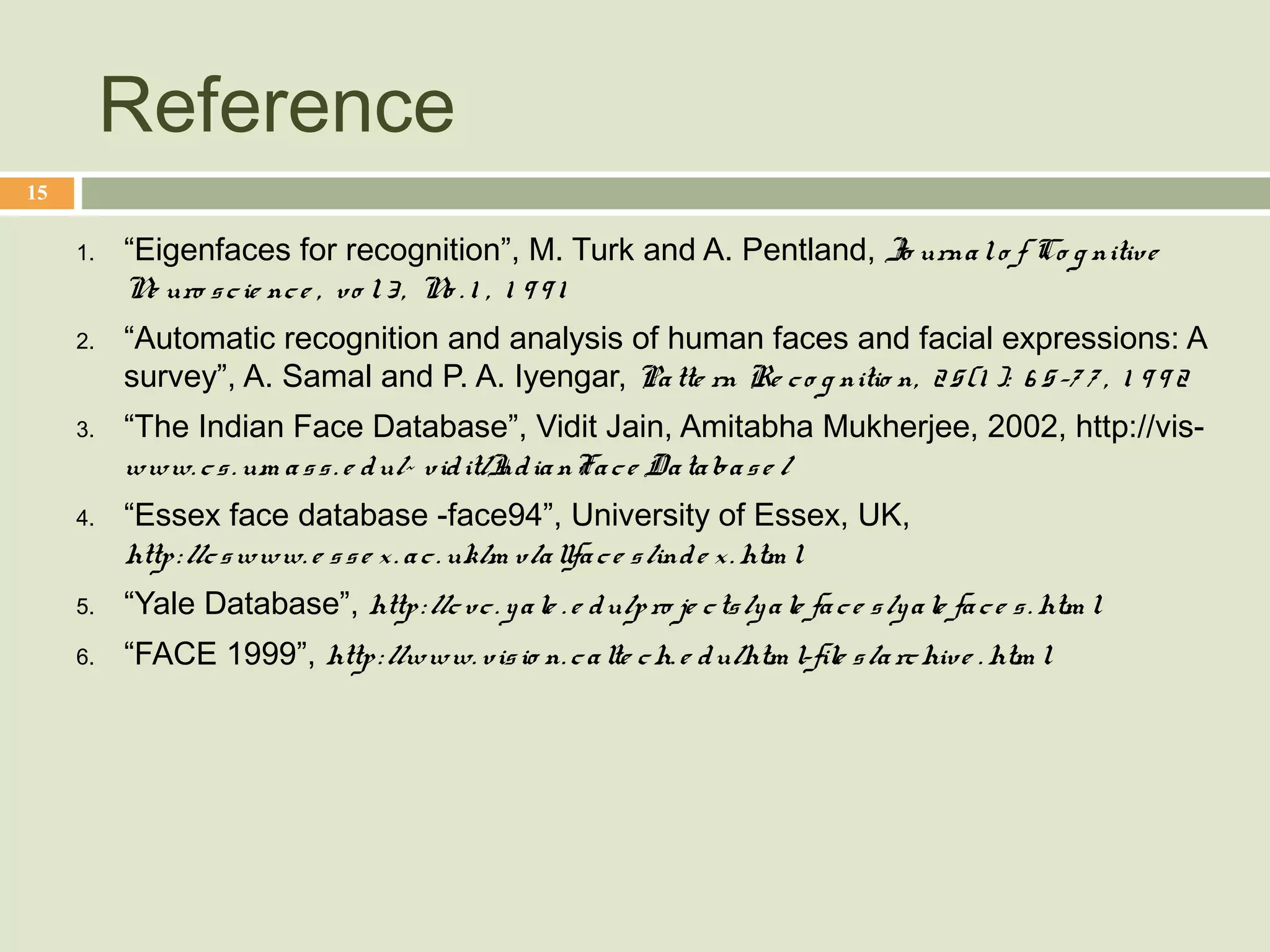 A study on face recognition technique based on eigenface | PPT