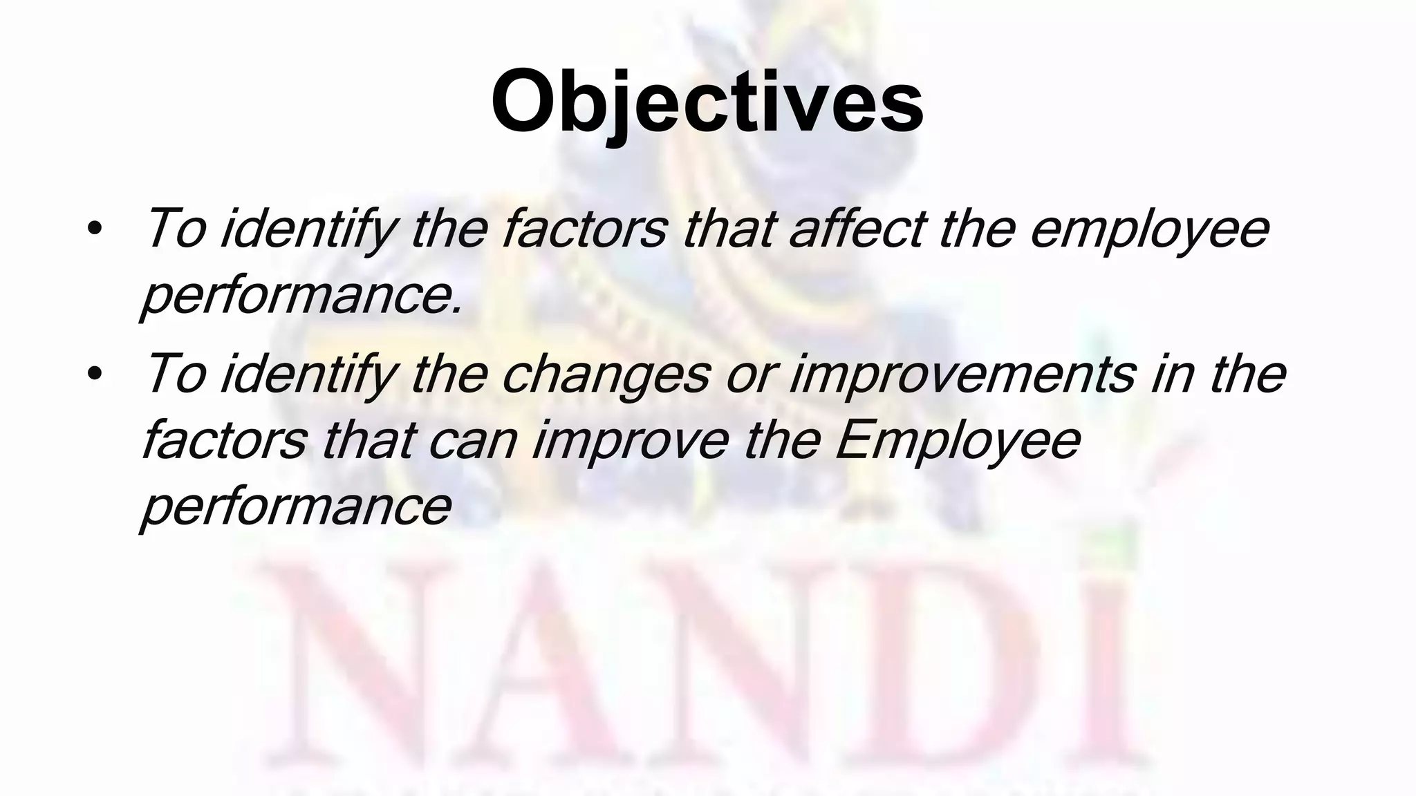 A study on factors affecting employee performance copy | PPTX