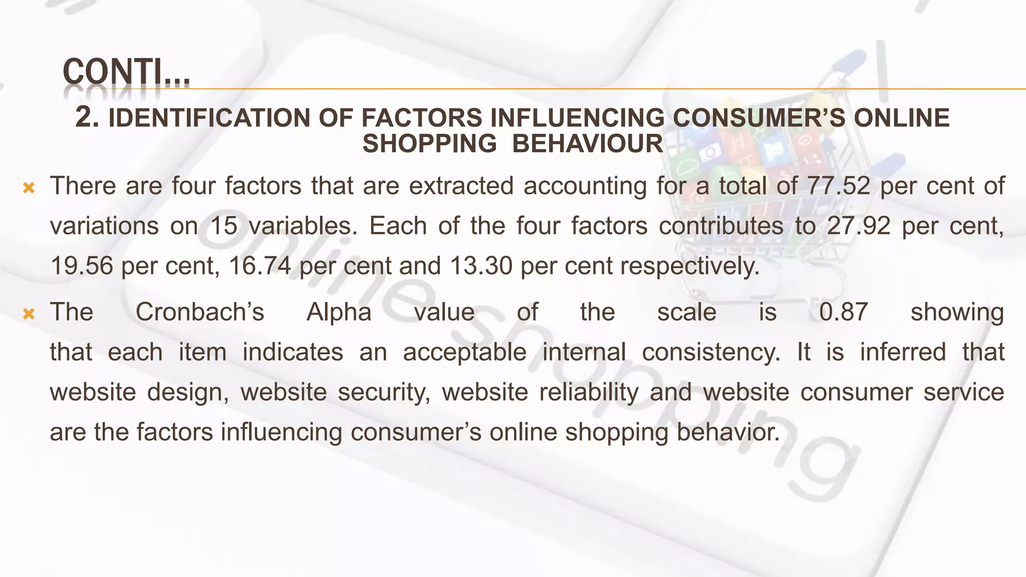 A study on factors influencing consumer’s online shopping | PPT