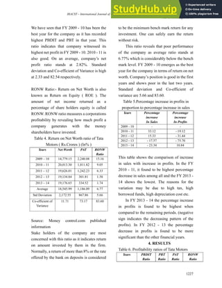 A STUDY ON FINANCIAL ANALYSIS OF TATA MOTORS | PDF