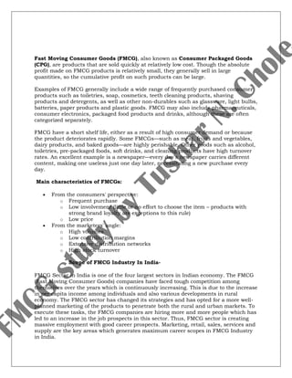 A Study on FMCG by Tushar N. Chole | DOCX