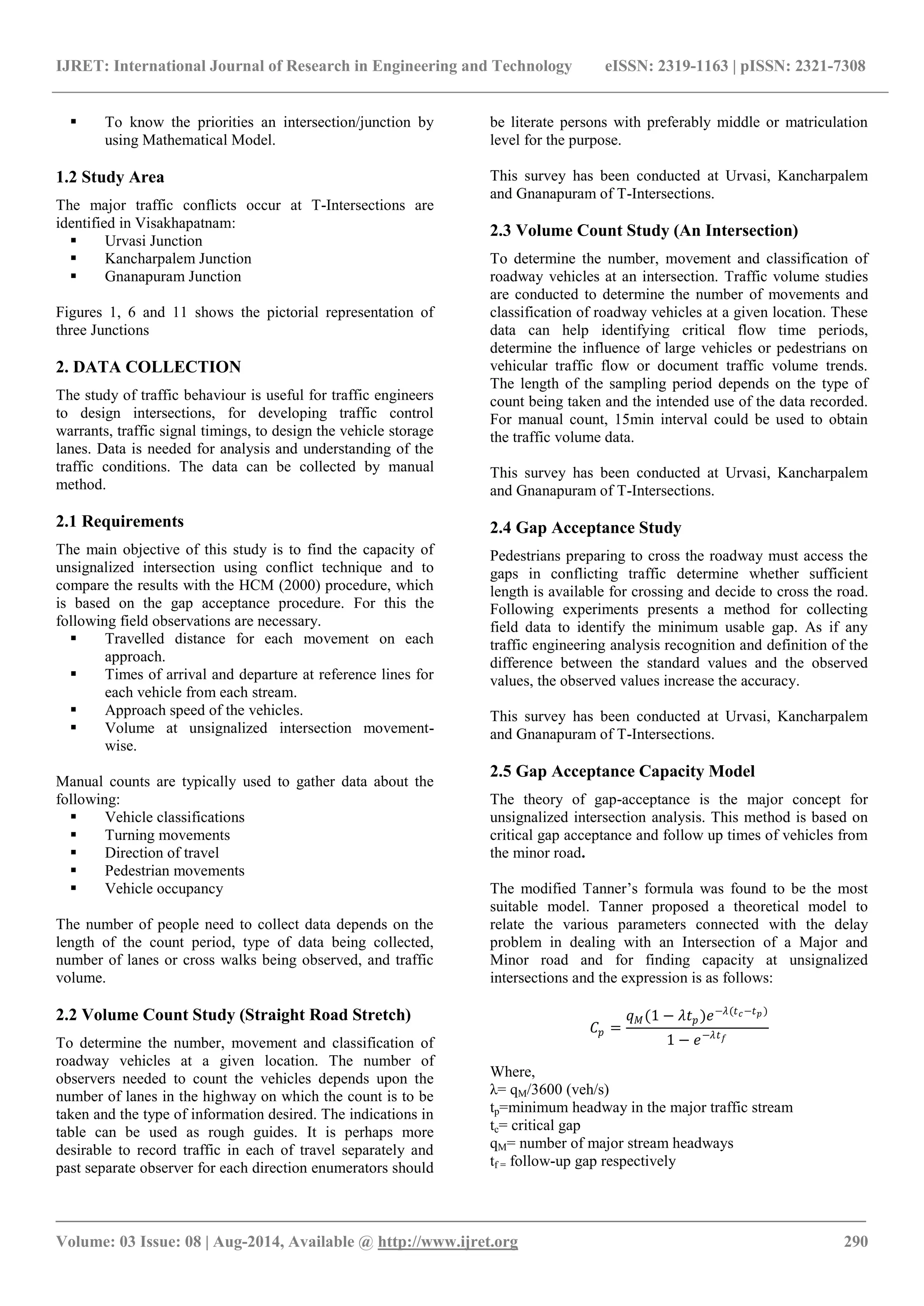 A study on gap acceptance of unsignalized intersection under mixed ...