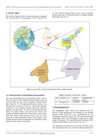 A study on geographical characteristics of the krishna western delta ...