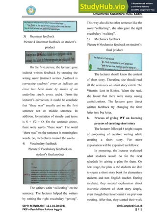 A Study On Giving Corrective Feedback In Teaching Creative Writing At ...