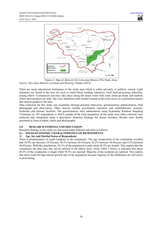 A study on housing and environmental quality of moniya community in ...
