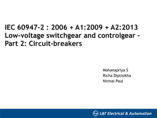 A study on IEC 60947- 2 amendments | PDF