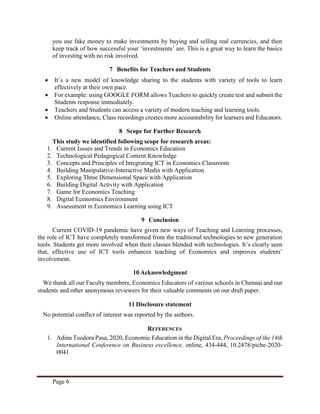 A study on impact of ict in teaching economics during covid 19 | PDF