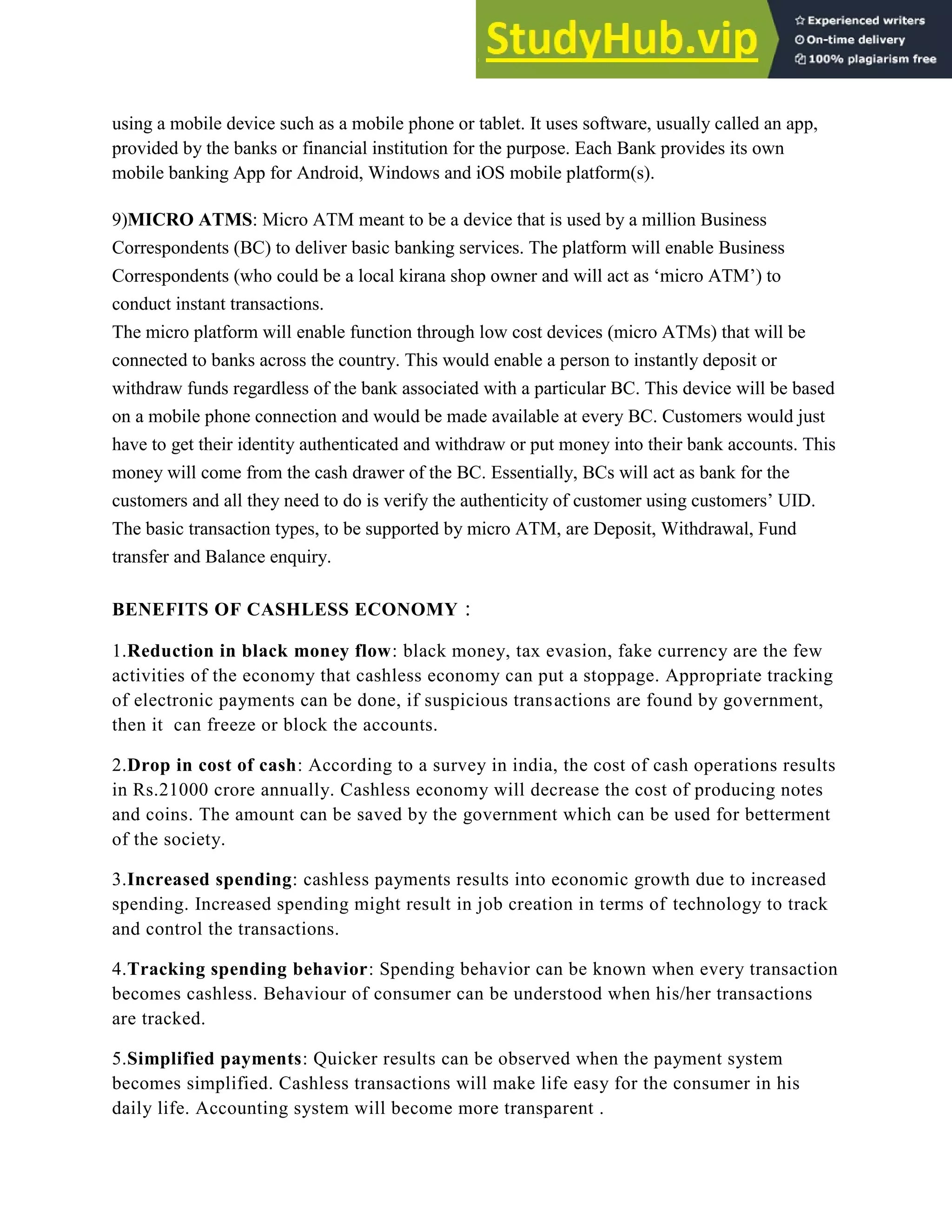 A STUDY ON IMPORTANCE OF CASHLESS TRANSACTIONS IN INDIA | PDF